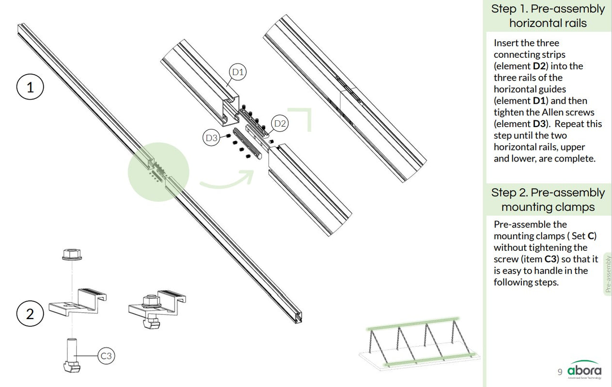 Solar PVT Panel Inclined Flat Roof / Ground Mount - Mounting Frame for ...