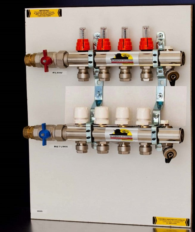 4 loop Assembled Singlezone Manifold for Radiators ( Nickel plated Bra ...