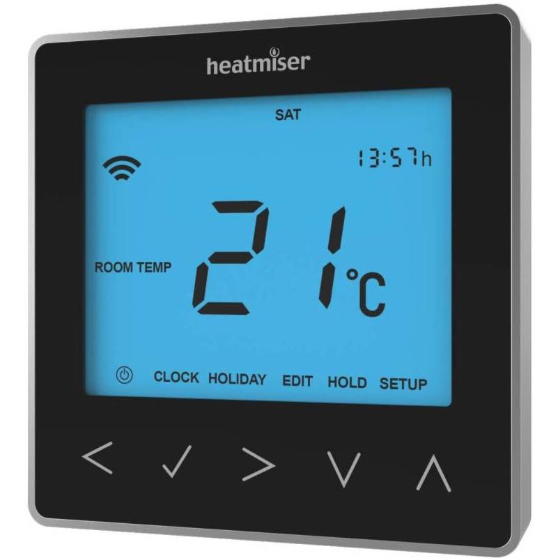Heatmiser neoStat 12v Black - Programmable Thermostat Hard Wired — BEE - The SMART Heating Merchants